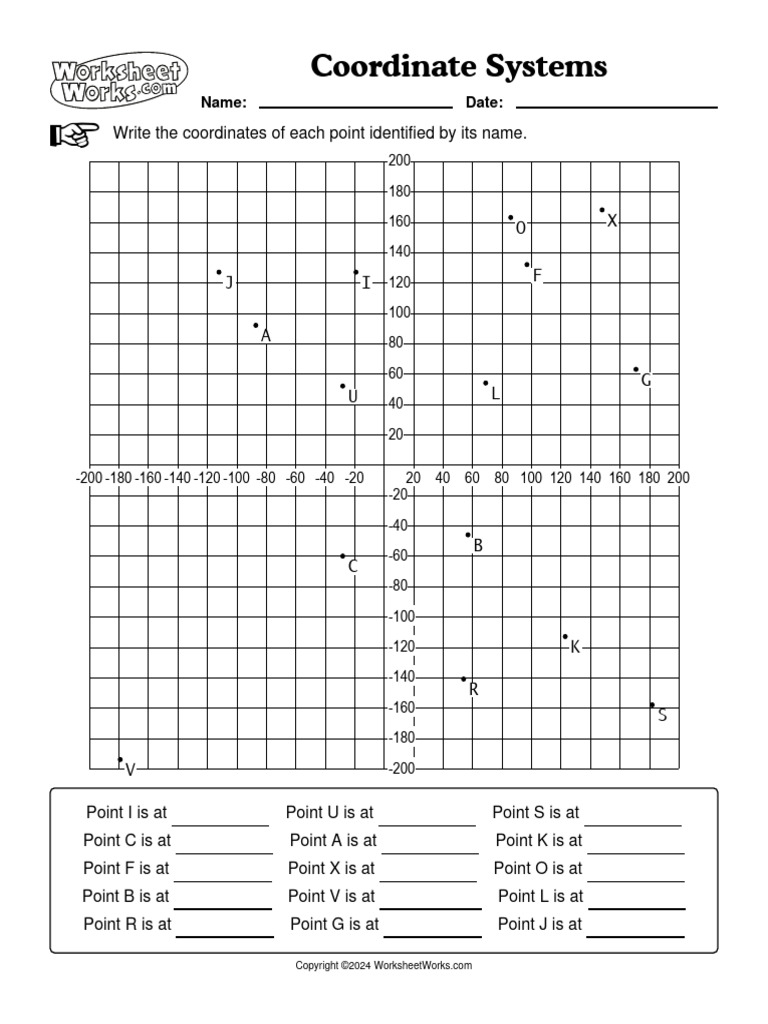 WorksheetWorks Coordinate Systems 1 | PDF