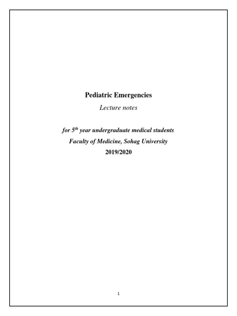 Ped - ER Lec 2 Ver1 | PDF | Cardiopulmonary Resuscitation | Cardiac Arrest