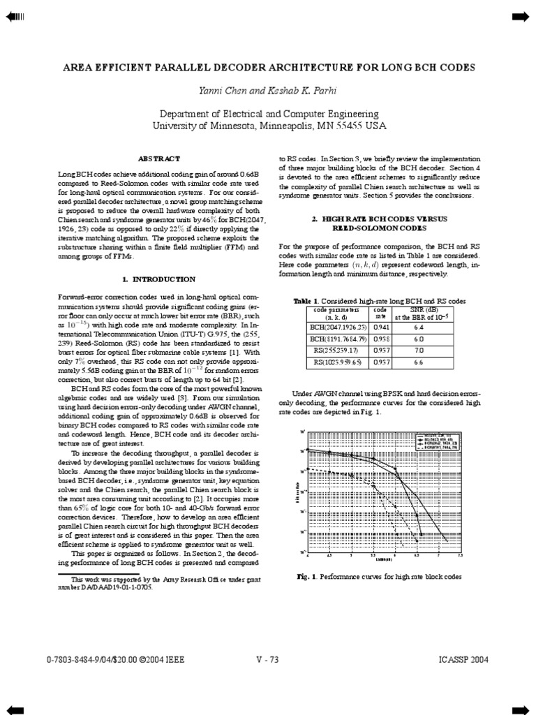 Bch Decode Pdf Forward Error Correction Algorithms