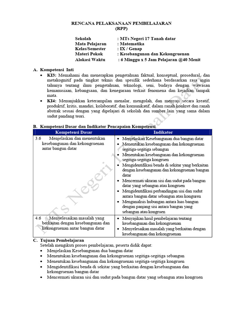 RPP Kesebangunan | PDF | Karier & Perkembangan | Seni