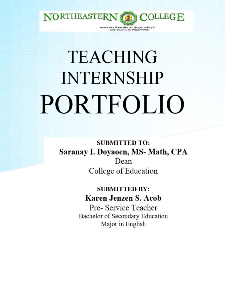 Teaching Internship: Portfolio | Download Free PDF | Learning | Education Theory