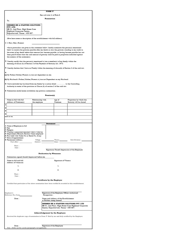 Form F | Download Free PDF | Government | Private Law