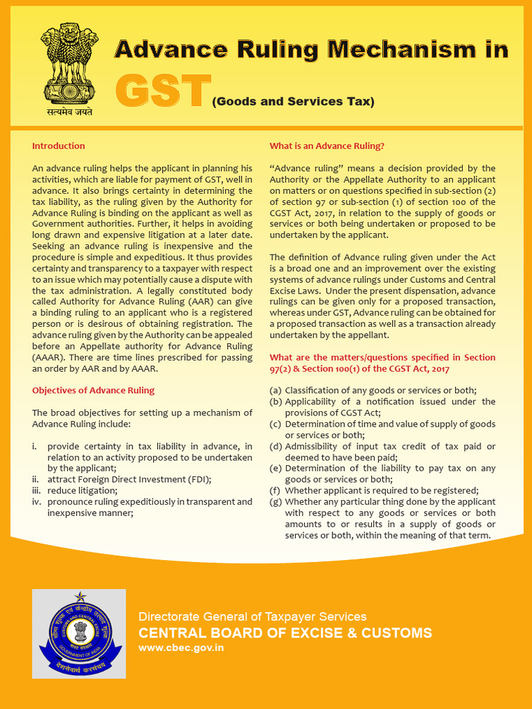 Advance Ruling Mechanism | PDF | Taxes | Public Law