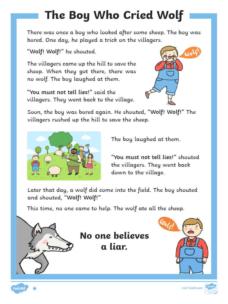The Boy Who Cried Wolf Story | PDF