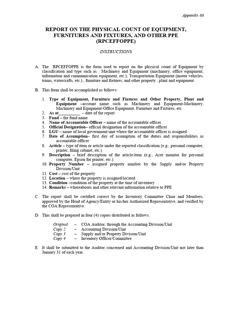 Appendix 66 - Instructions - RPCFFOPPE | PDF