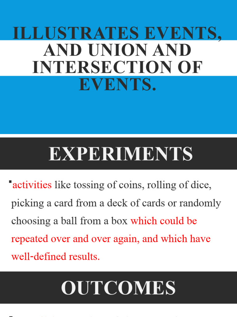 Illustrates Events and Union and Intersection of | PDF