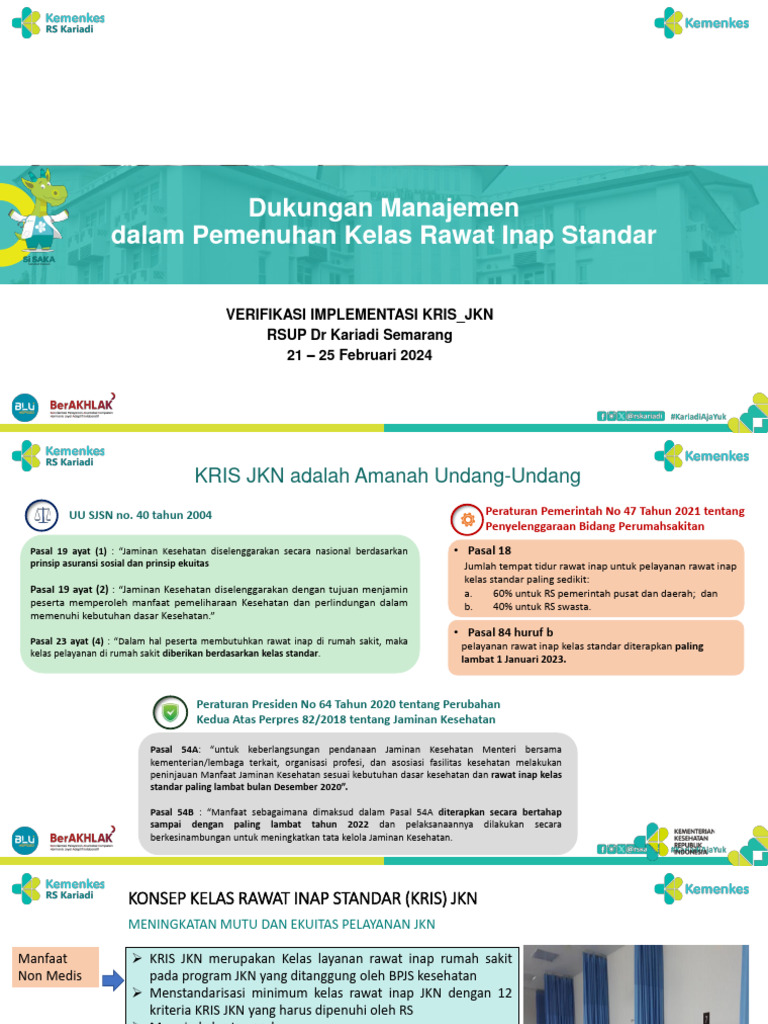 Dukungan Manajemen RSUP DR Kariadi Terkait KRIS | PDF