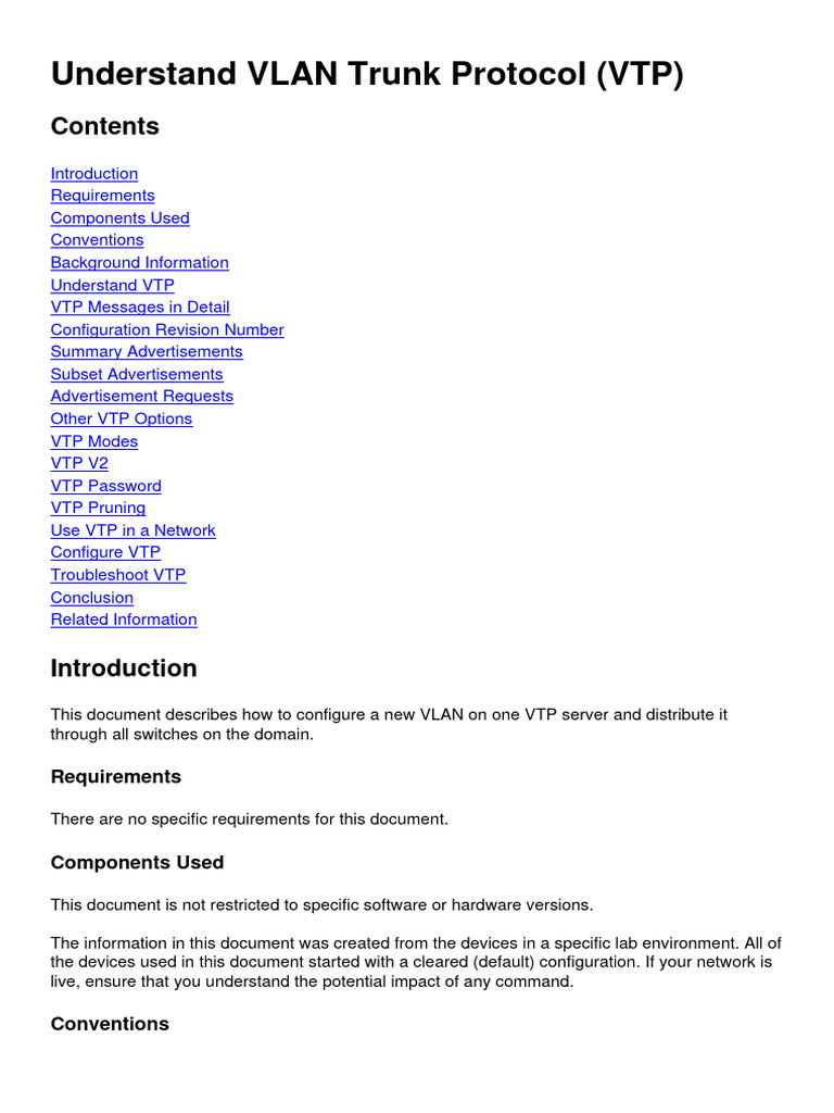 UnderStand VTP Modes | PDF | Network Switch | Telecommunications