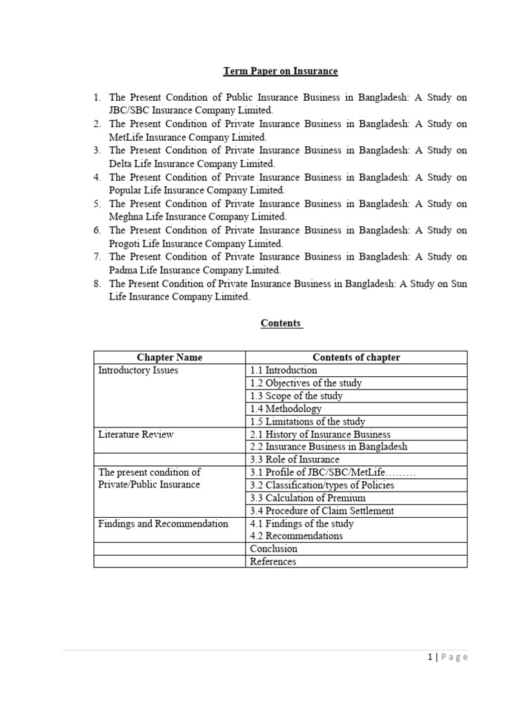 Insurance Assignment | PDF
