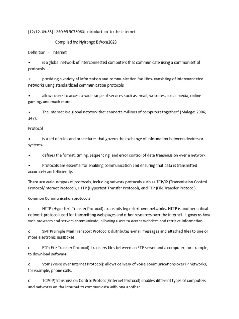 Computer Studies Notes | PDF | World Wide Web | Internet & Web