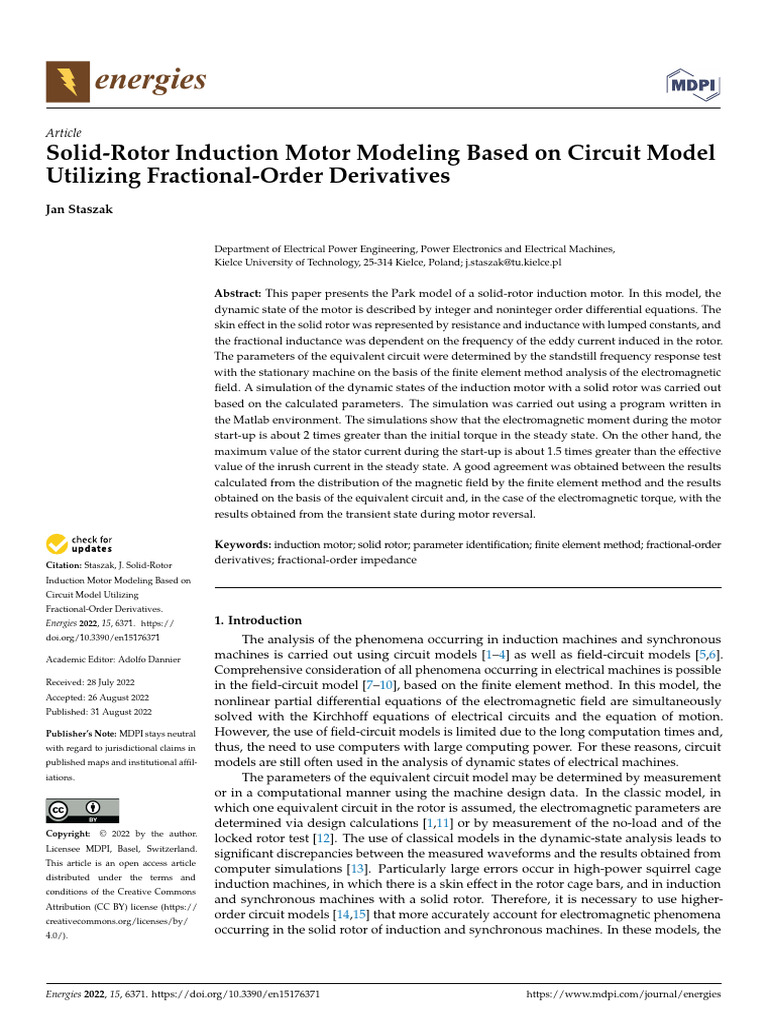 Solid Rotor Induction Motor Modeling Based On Circ Pdf Electric Motor Inductance