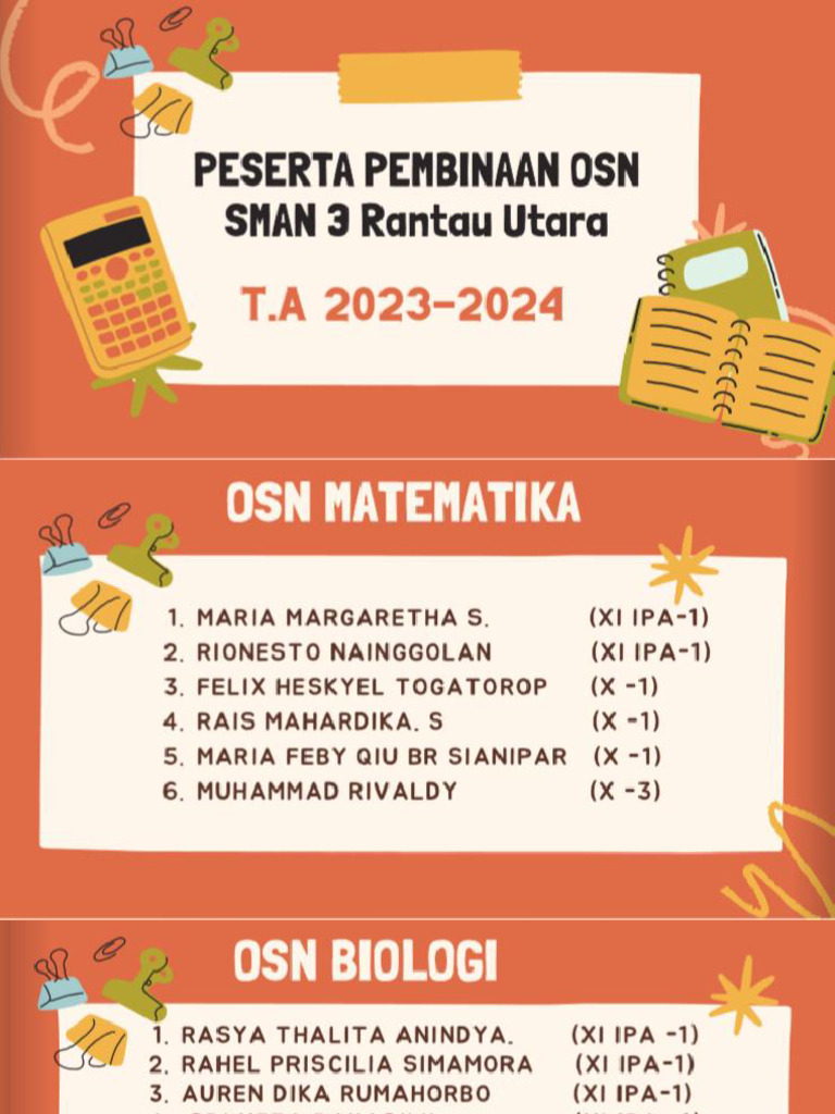 Peserta Seleksi OSN-2024 | PDF