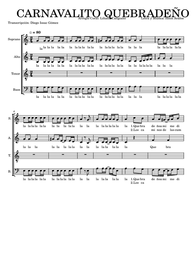 Carnavalito Quebradeño: Letra y Acordes | PDF