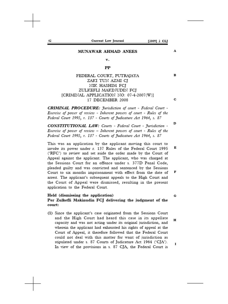 Munawar Ahmad Annes V PP | PDF | Appeal | Jurisdiction