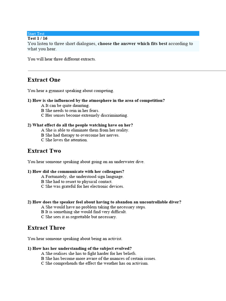 Listening Test C2, Part 1 | PDF