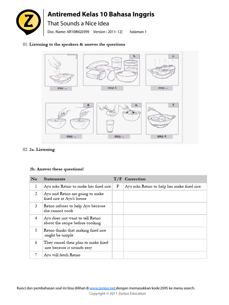 2b. Answer These Questions! No Statements T/F Correction | PDF | Ginger | Teaspoon