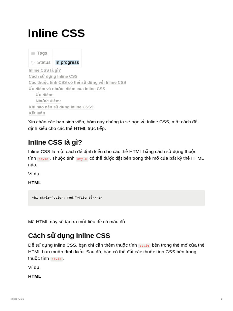 CSS Inline | PDF CSS Inline | PDF