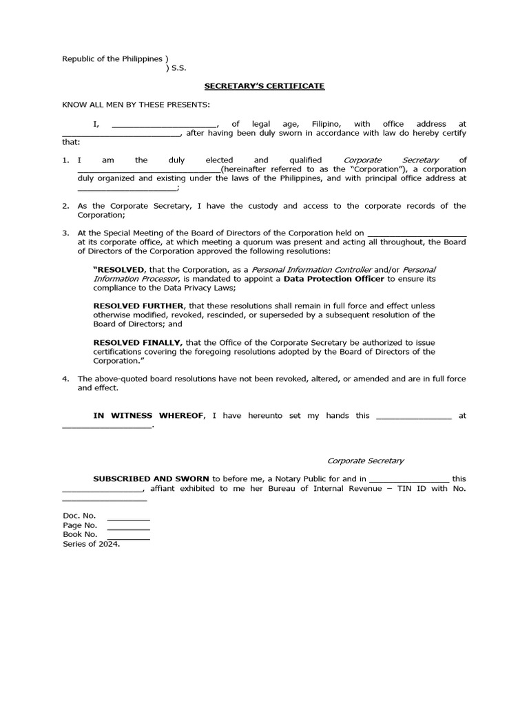 SecCert (Appointment of DPO) | PDF