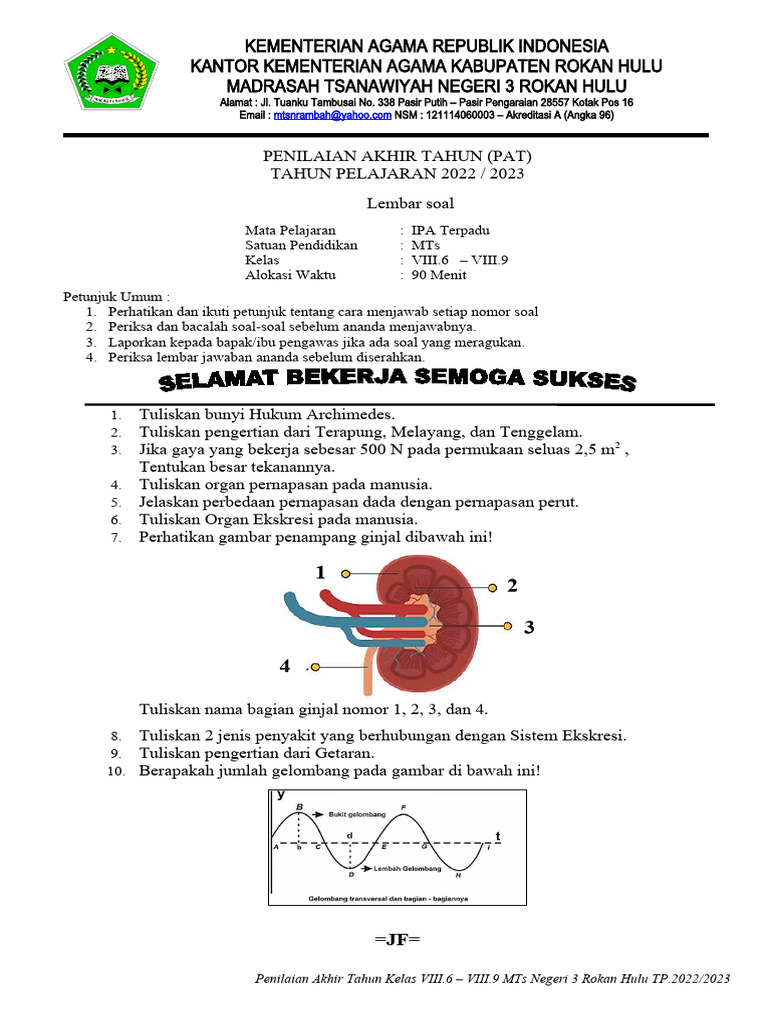 Soal Pat Genap TP.2022-2023 Ipa | PDF