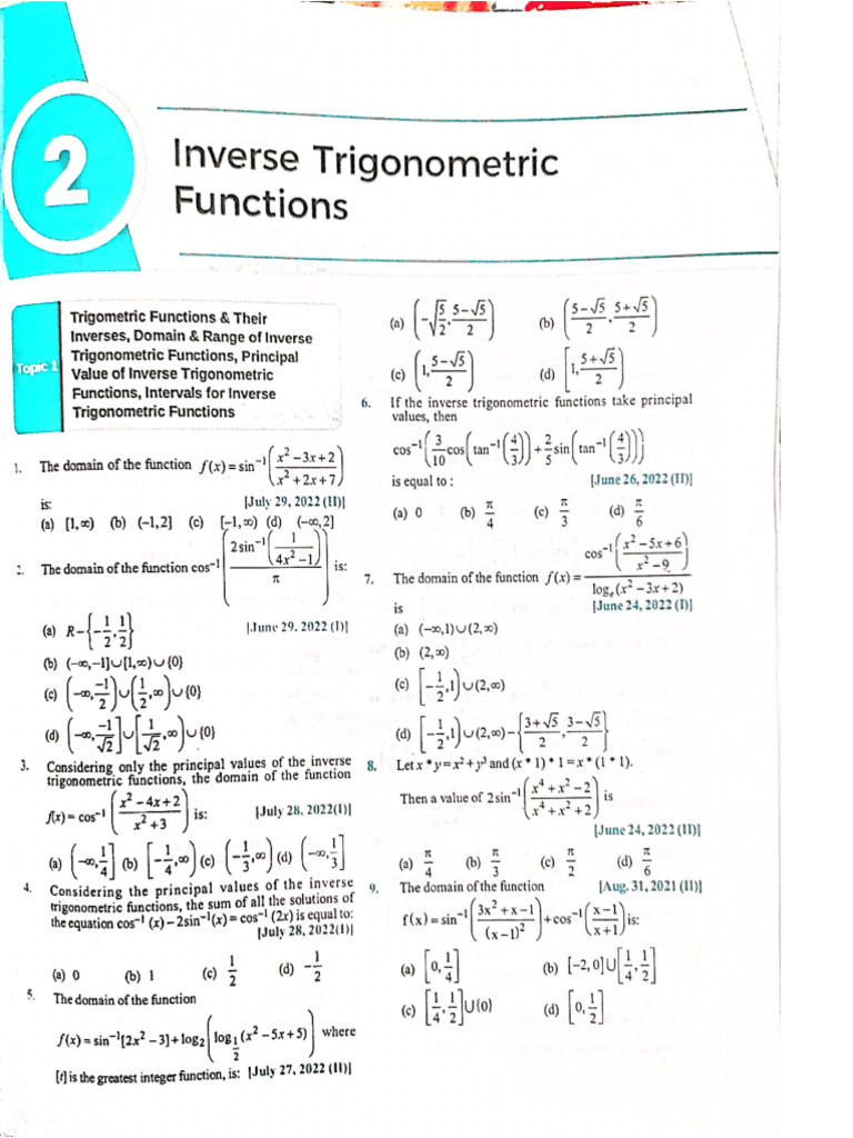 Inverse Trigonometric Functions | PDF
