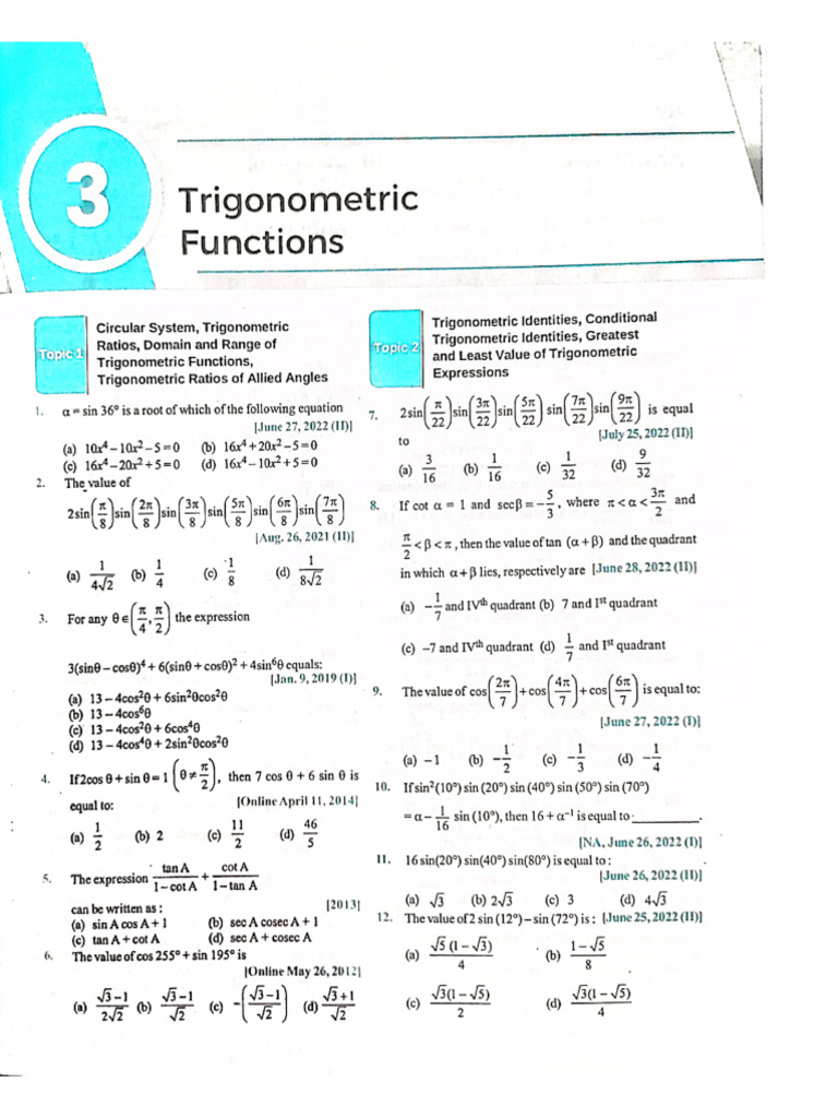 Trigonometric Functions | PDF