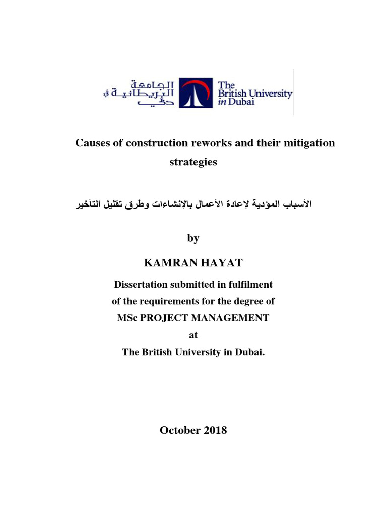 Causes of Construction Reworks and Their Mitigation Strategies | PDF ...