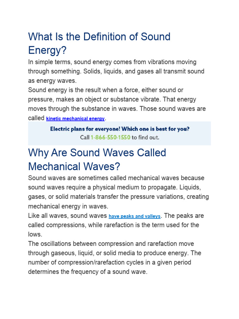 Sound Energy | PDF | Sound | Waves