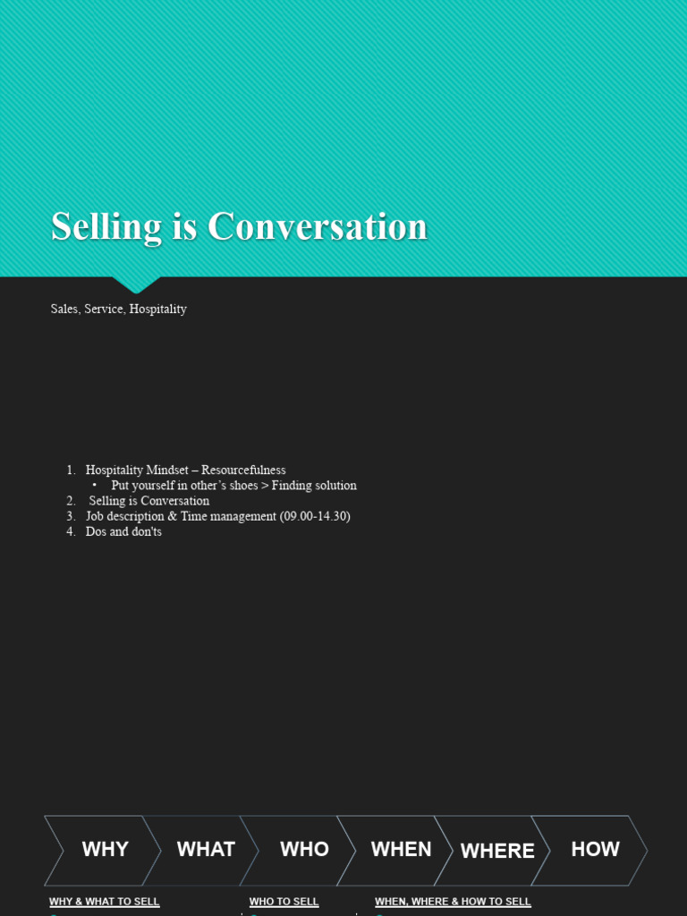 Selling Is Conversation | PDF | Experience | Customer Experience