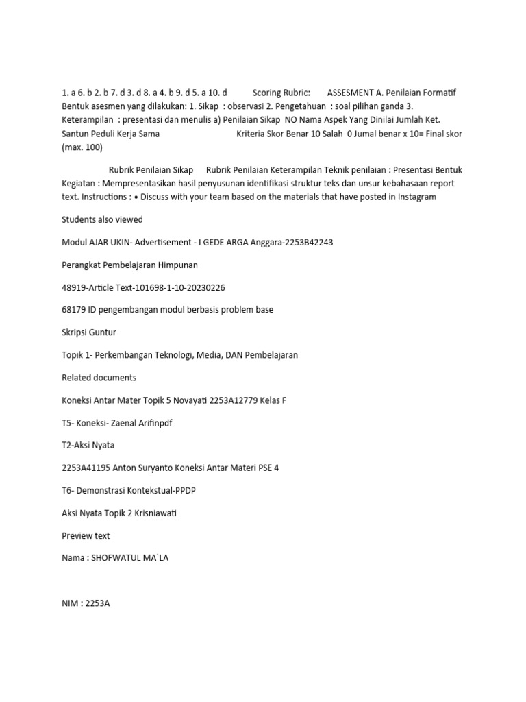 Modul Ajar Report Text | PDF