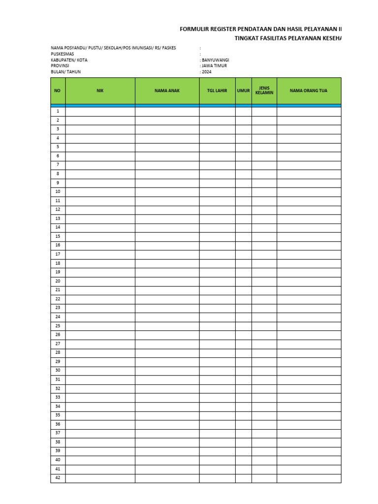 Form Pendataan | PDF
