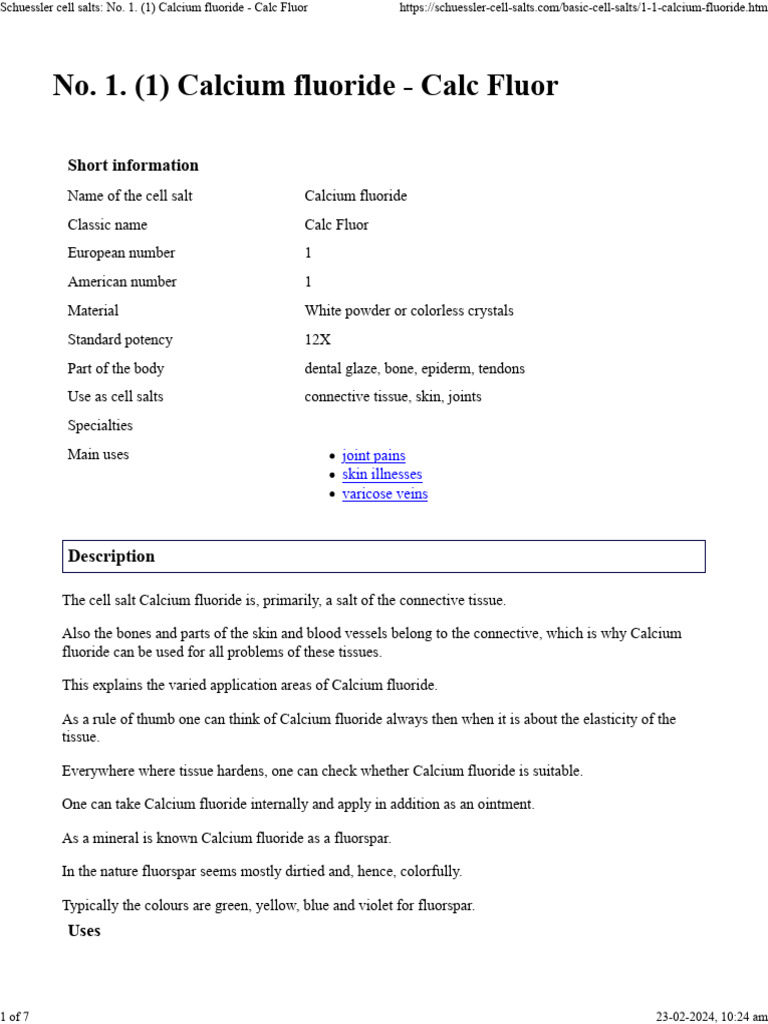 01 Calcium Fluoride - Calc Fluor | PDF