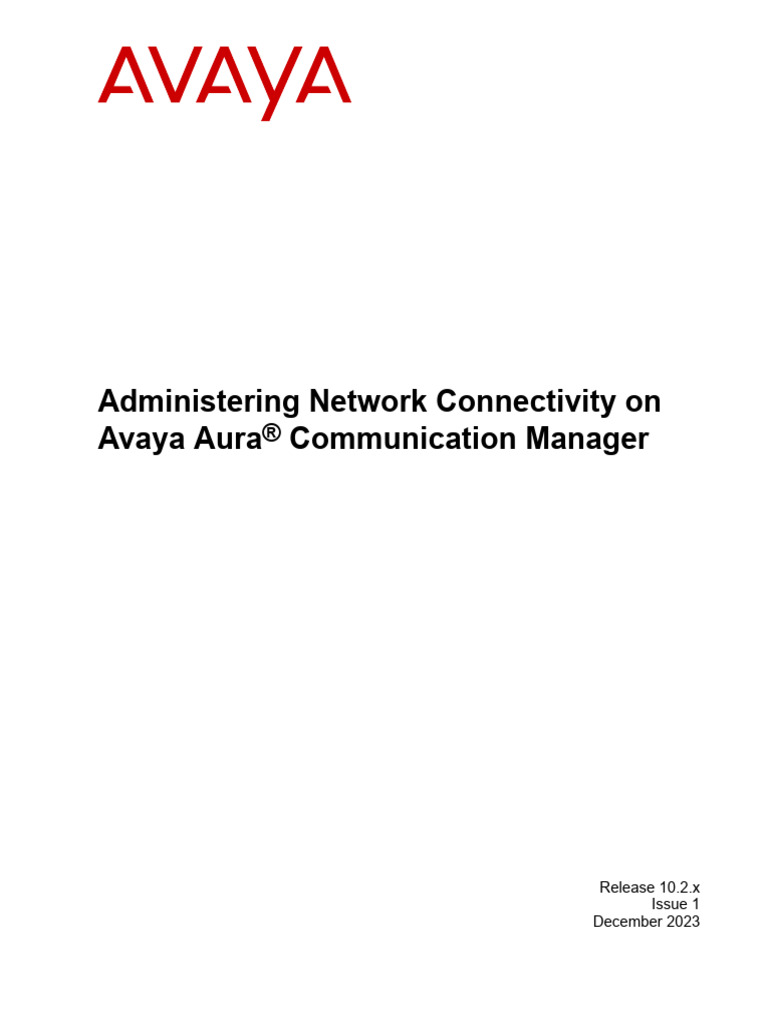 Avaya Communication Manager Administering Network Connectivity R10.2.x ...
