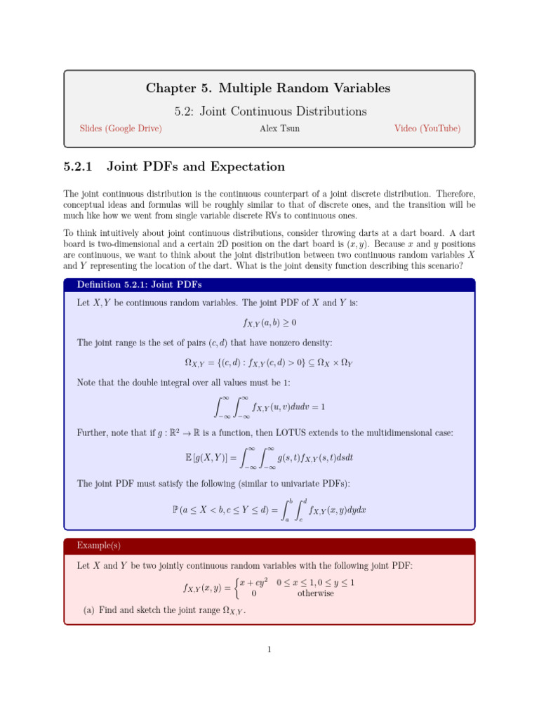 Continuous Couples | PDF | Probability Density Function | Probability Distribution