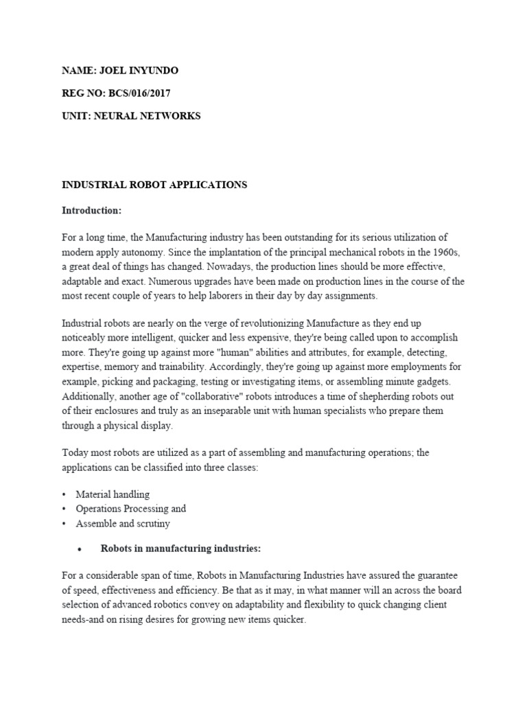 Industrial Robot Applications Download Free Pdf Robot Robotics