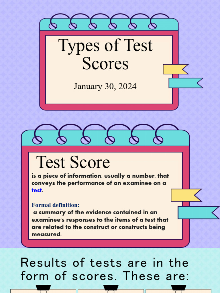 Types of Test Scores January 22 2024 1 | PDF | Teaching Methods & Materials