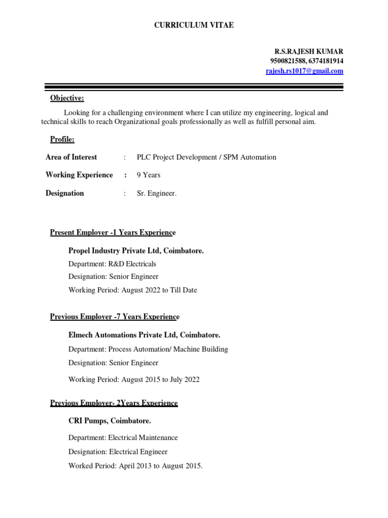 S Rajesh Kumar | PDF | Programmable Logic Controller | Automation