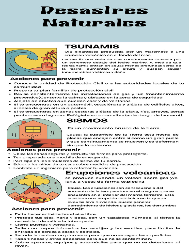 Infografía Desastres Naturales Ilustrado Minimalista Azul - 20231214 - 193708 - 0000 | PDF ...