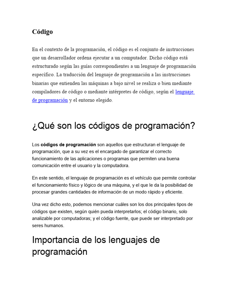 Codigo de Program | PDF | Programación de computadoras | Lenguaje de ...