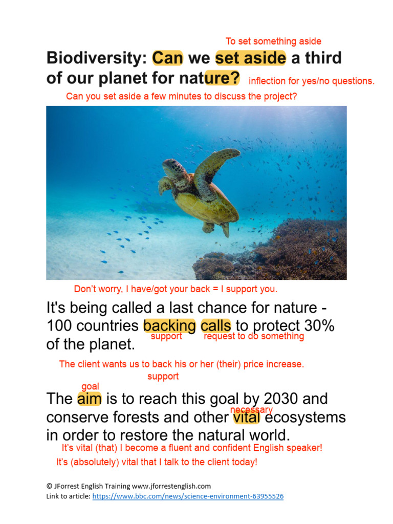 Biodiversity Protect 30% Article JForrest English | PDF | English ...