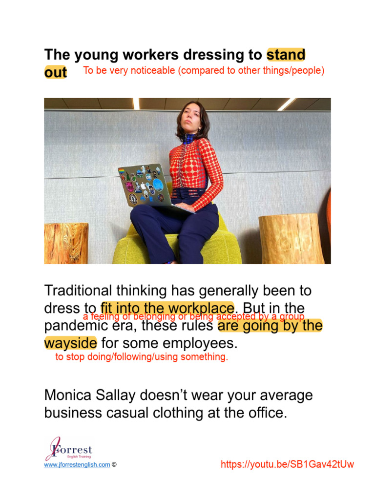 The Young Workers Dressing To Stand Out Article Review by JForrest ...