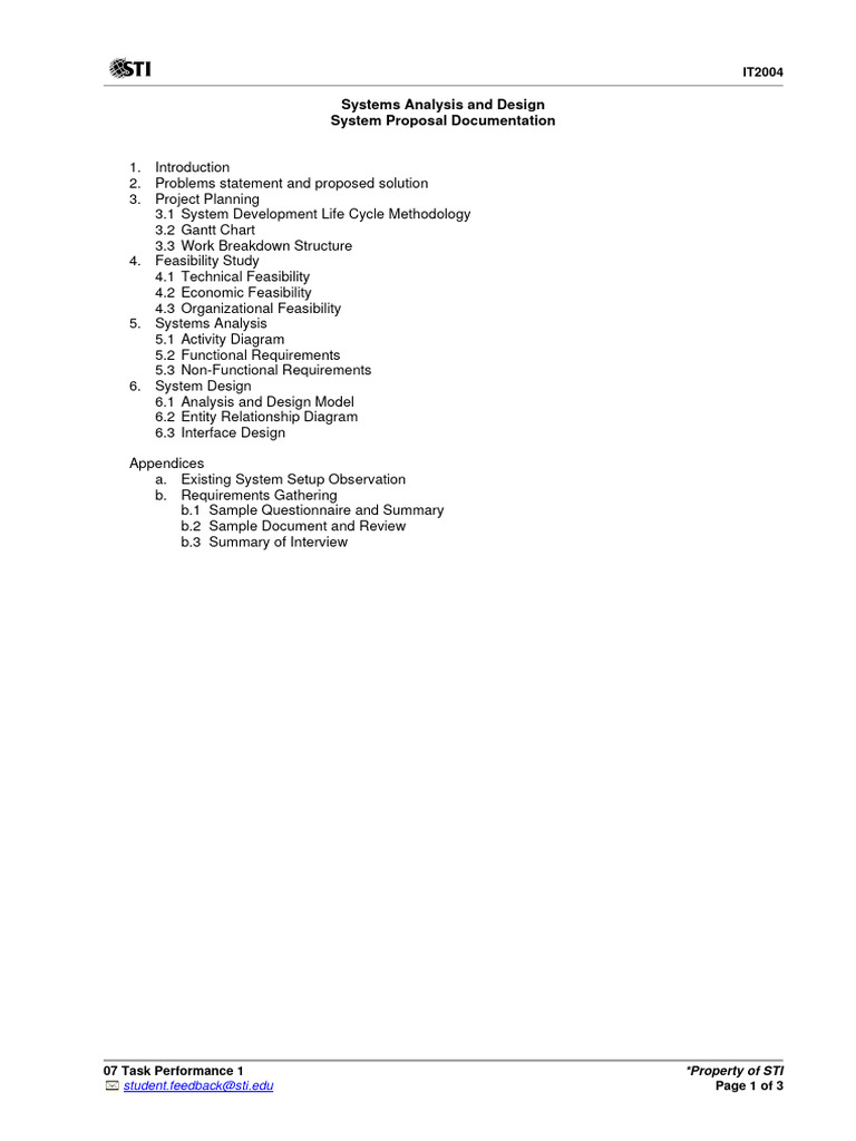 07 Task Performance 1 | PDF | System | Feasibility Study