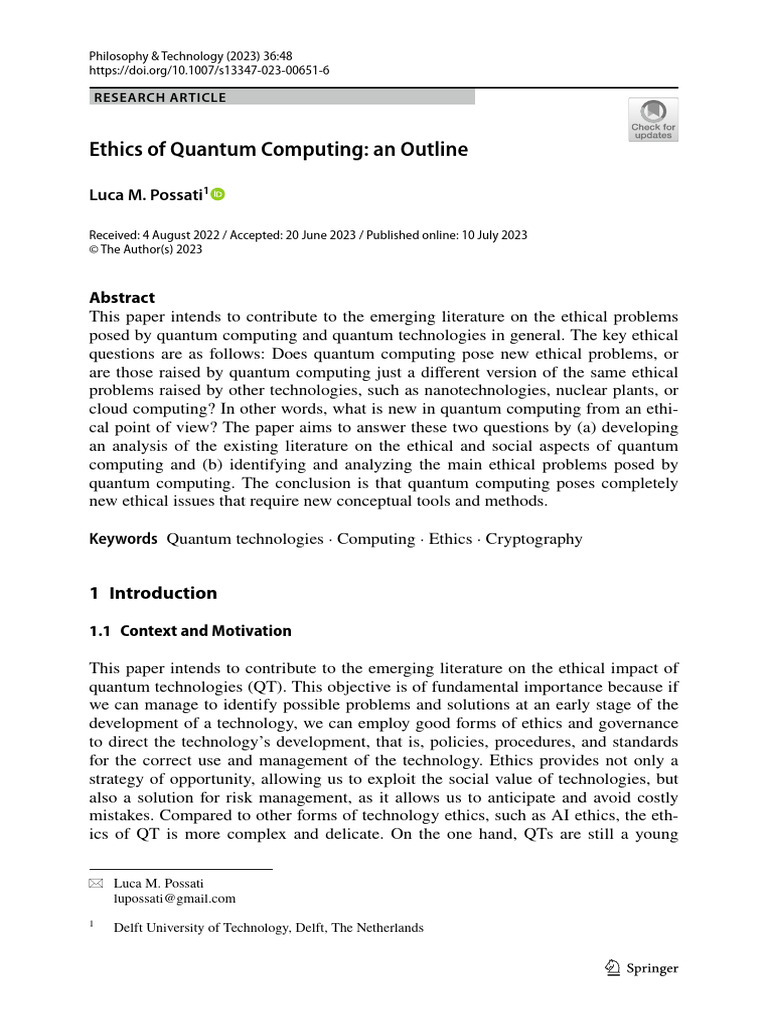 Ethics of Quantum Computing Explained | PDF | Quantum Computing ...