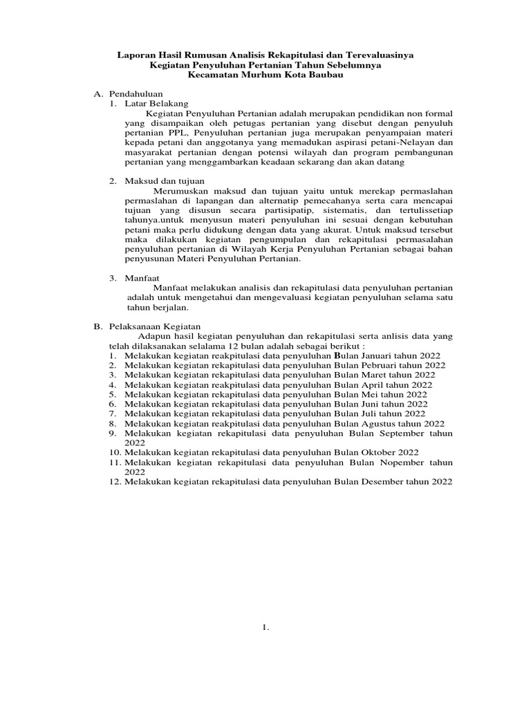 Evaluasi Penyuluhan Pertanian 2022 | PDF | Bisnis