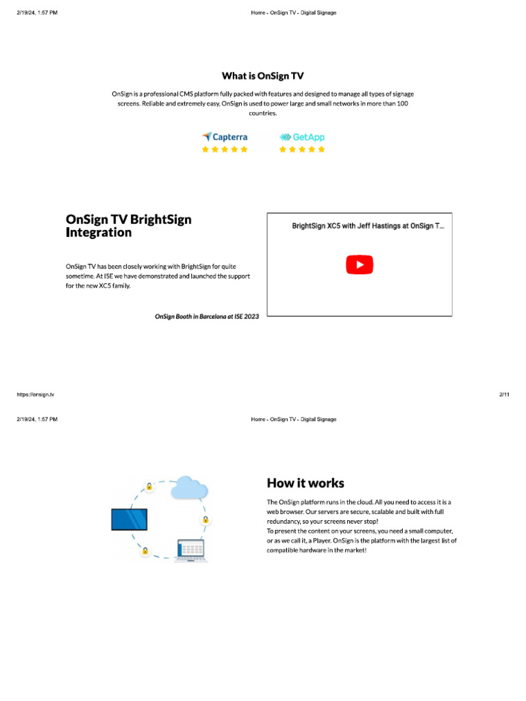 Onesign TV Digital Signage | PDF