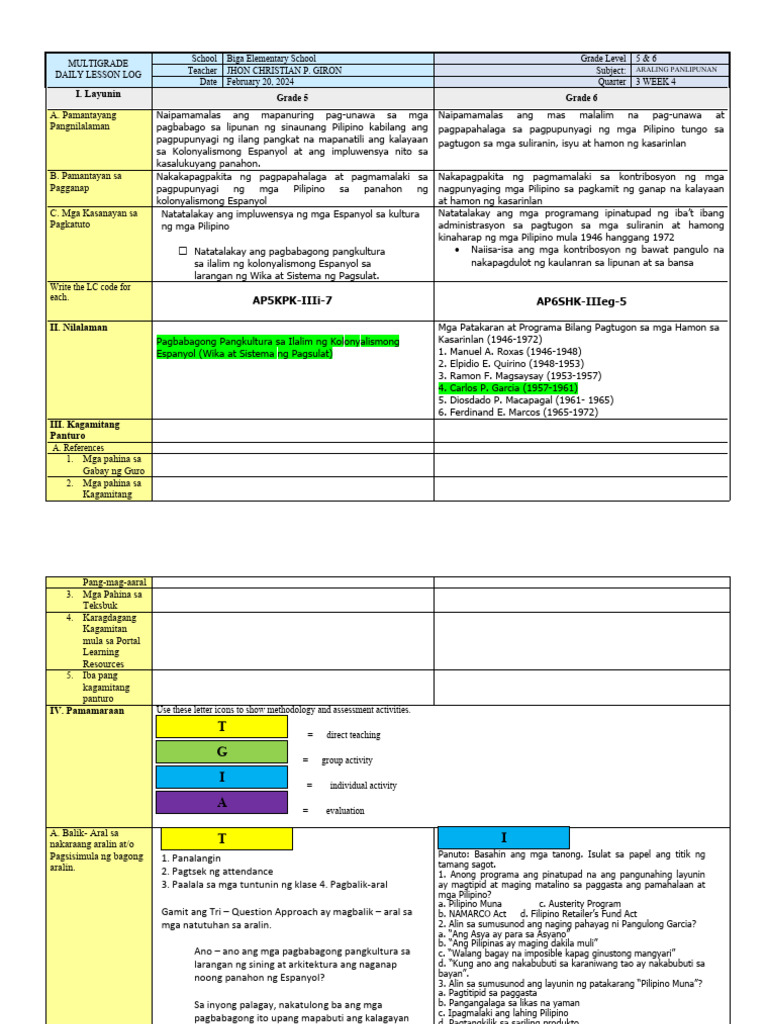 MG DLL Q3 WEEK 4 AP Day 2 | PDF