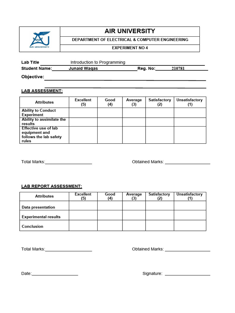 Report 4 Junaid Waqas | PDF | Computer Program | Programming