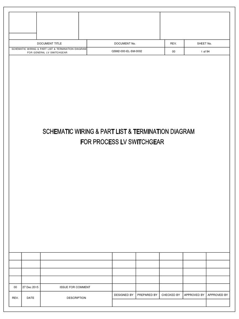 Schematic Wiring & Part List & Termination Diagram For General LV ...