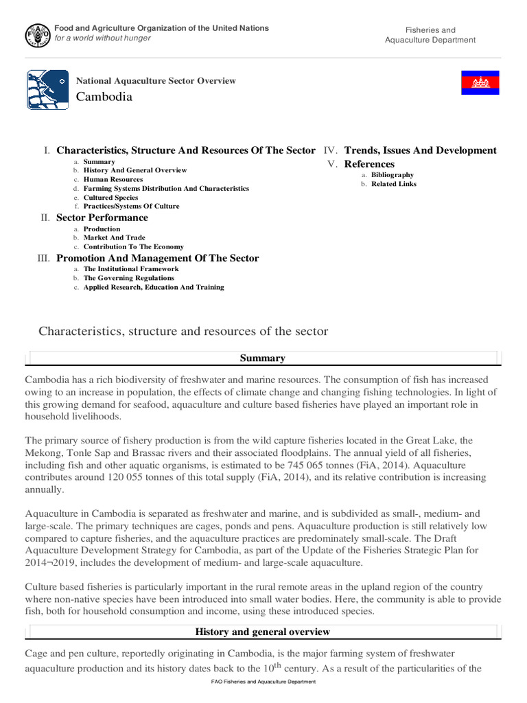 FAO Fisheries & Aquaculture - National Aquaculture Sector Overview ...