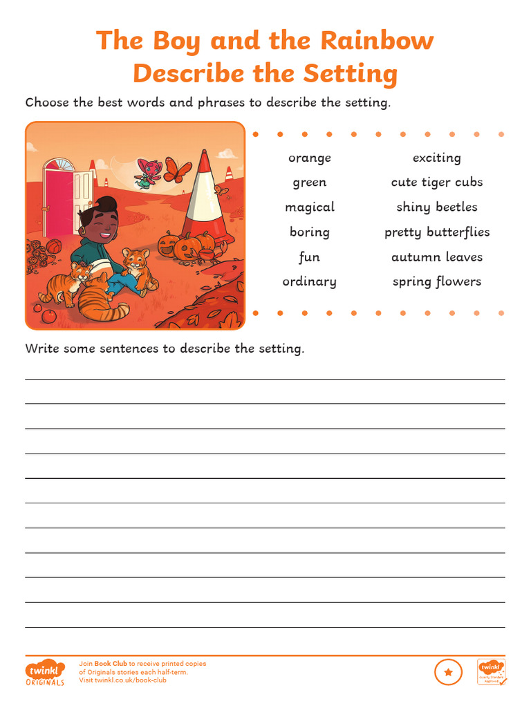 Describe The Setting Worksheets | PDF