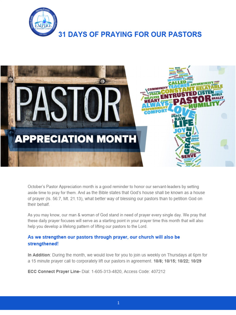 31 Days of Prayers for Pastors | PDF | Prayer | Pastor